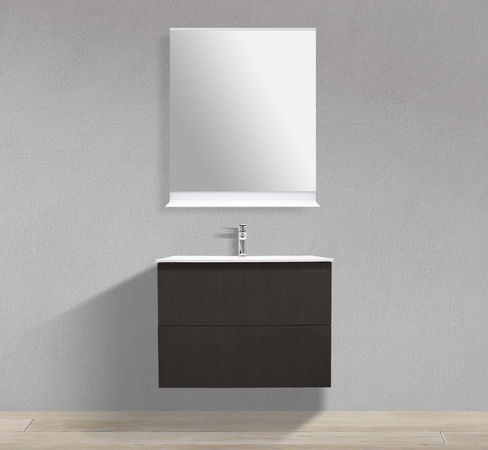 MC 750CH - 30" Floating Modern Vanity with Fluted Drawers