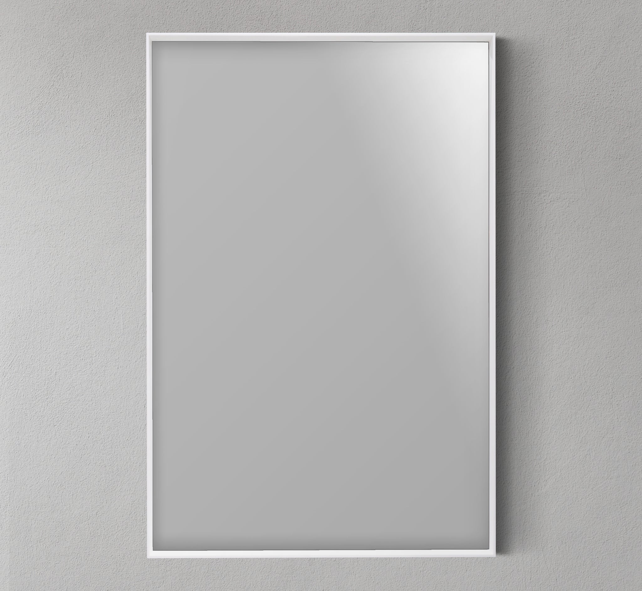 24" Matte White Frame Mirror