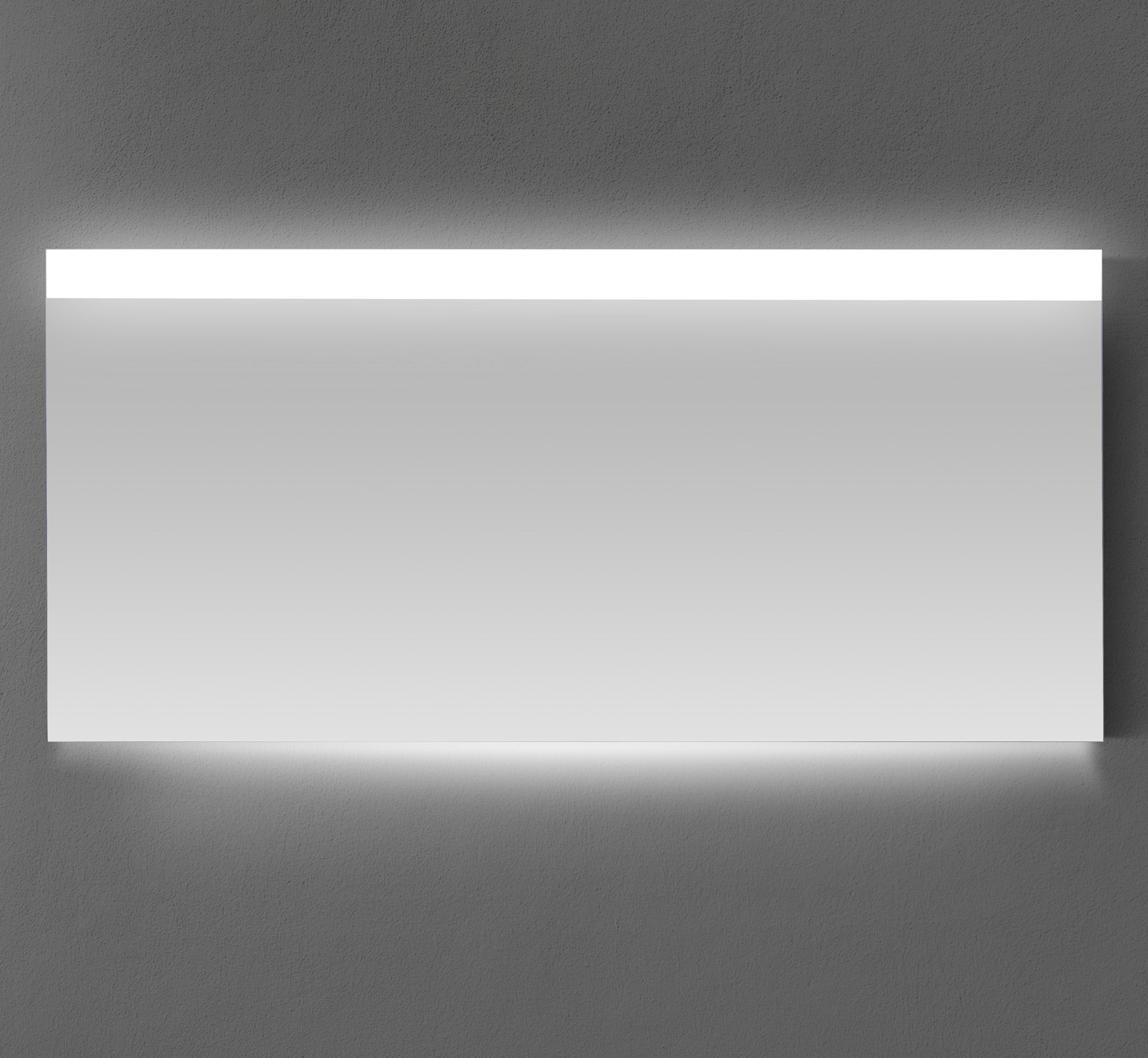 60" x 28" Integrated LED Mirror with Top Light Bar and Bottom Lighting